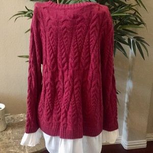 Elle | Sweaters | Gorgeous Berry Layer Look Knit Sweater | Poshmark
